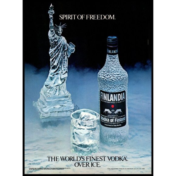 Finlandia | Art | 985 Finlandia Vodka Vintage Print Ad Statue Of ...